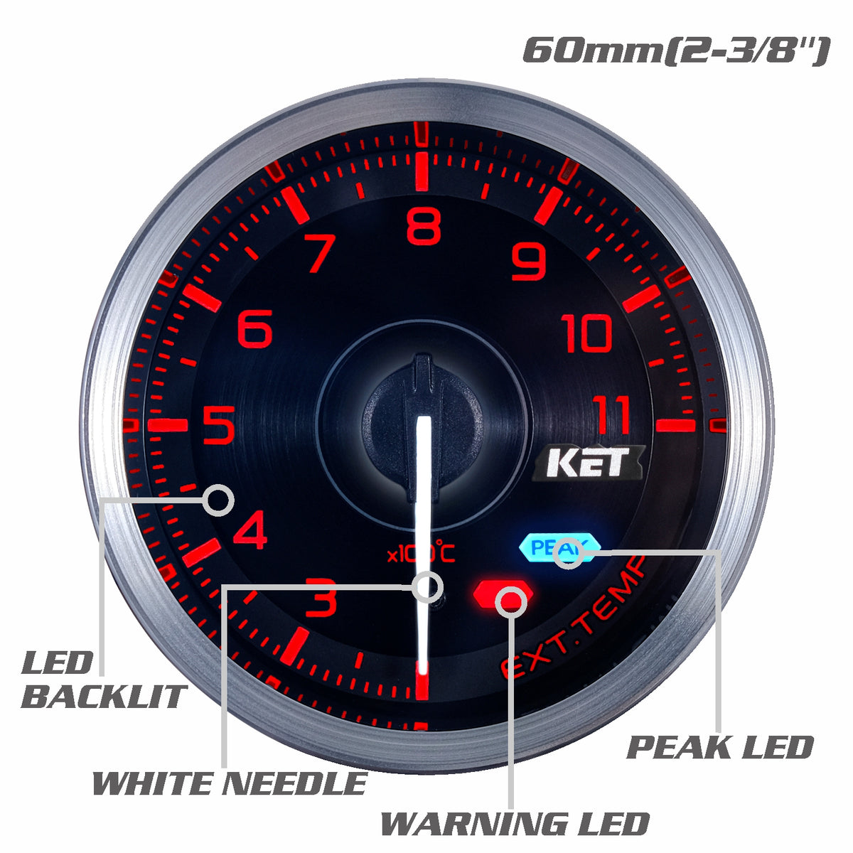 60mm Pyrometer EGT Gauge – KETGAUGE